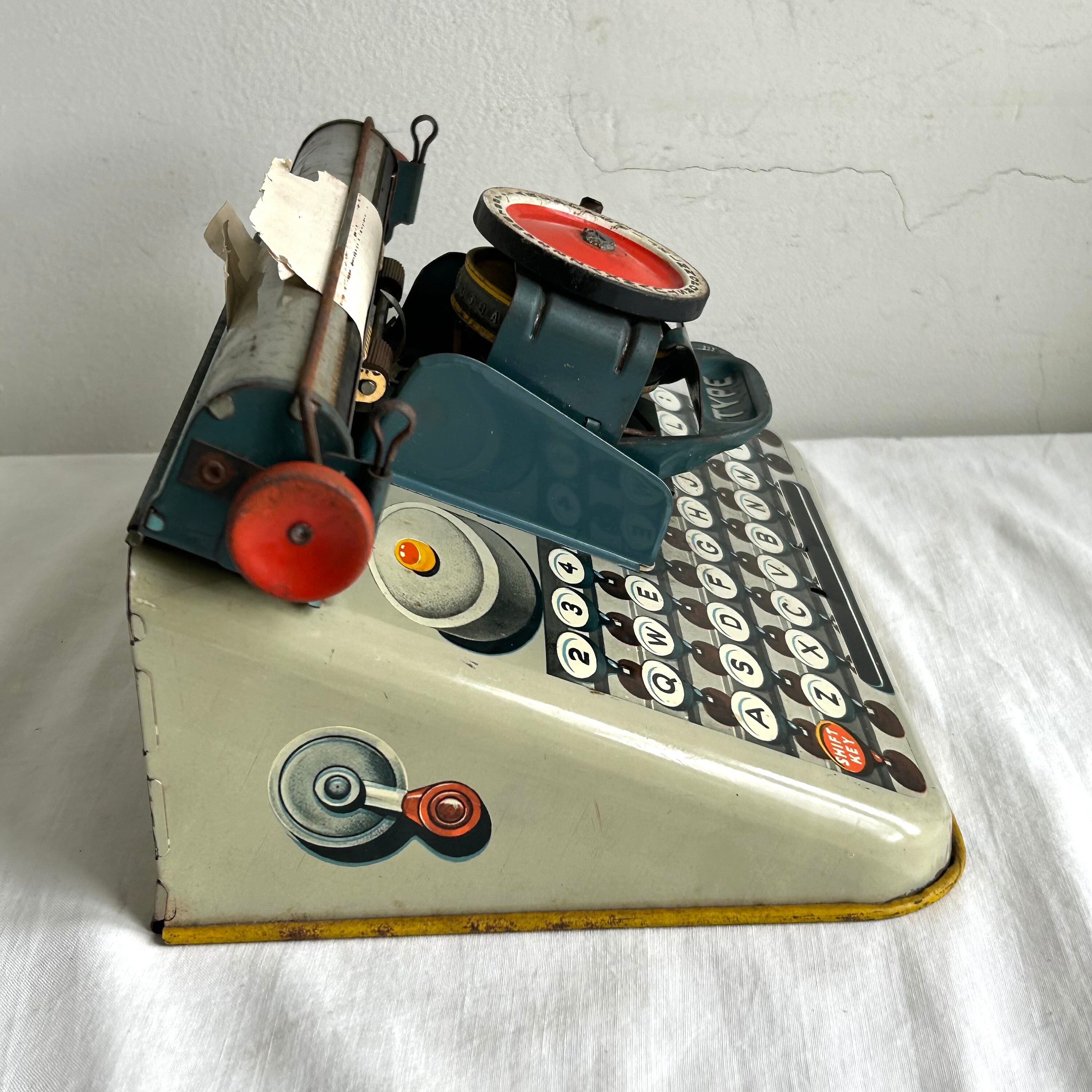 1940s Unique dependable Tin Litho Toy Typewriter Dial Typewriter ...