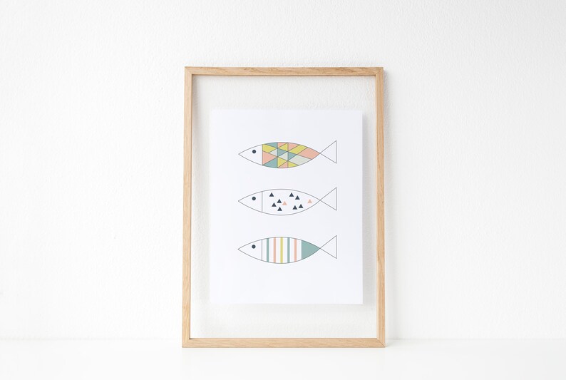 Minimal Scandinavian Fish Print 8 X 10 - Etsy