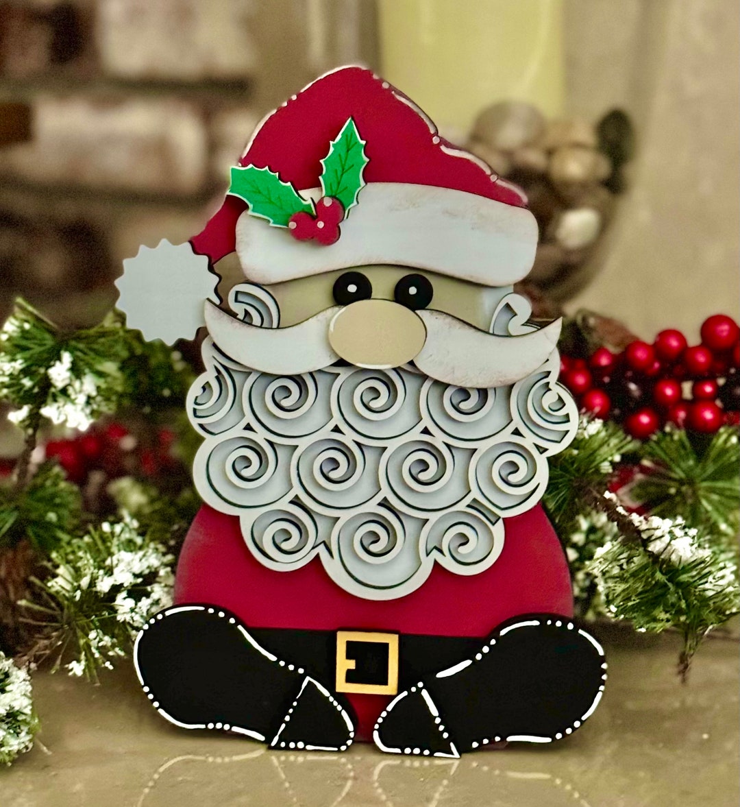 Santa Shelf Sitter, Christmas, Santa Claus, Decoration, Home Decor ...