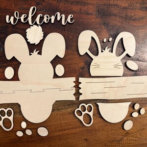 Easter Bunny Welcome Sign Door Hanger, Bunny Decor, Easter DIY, Spring ...
