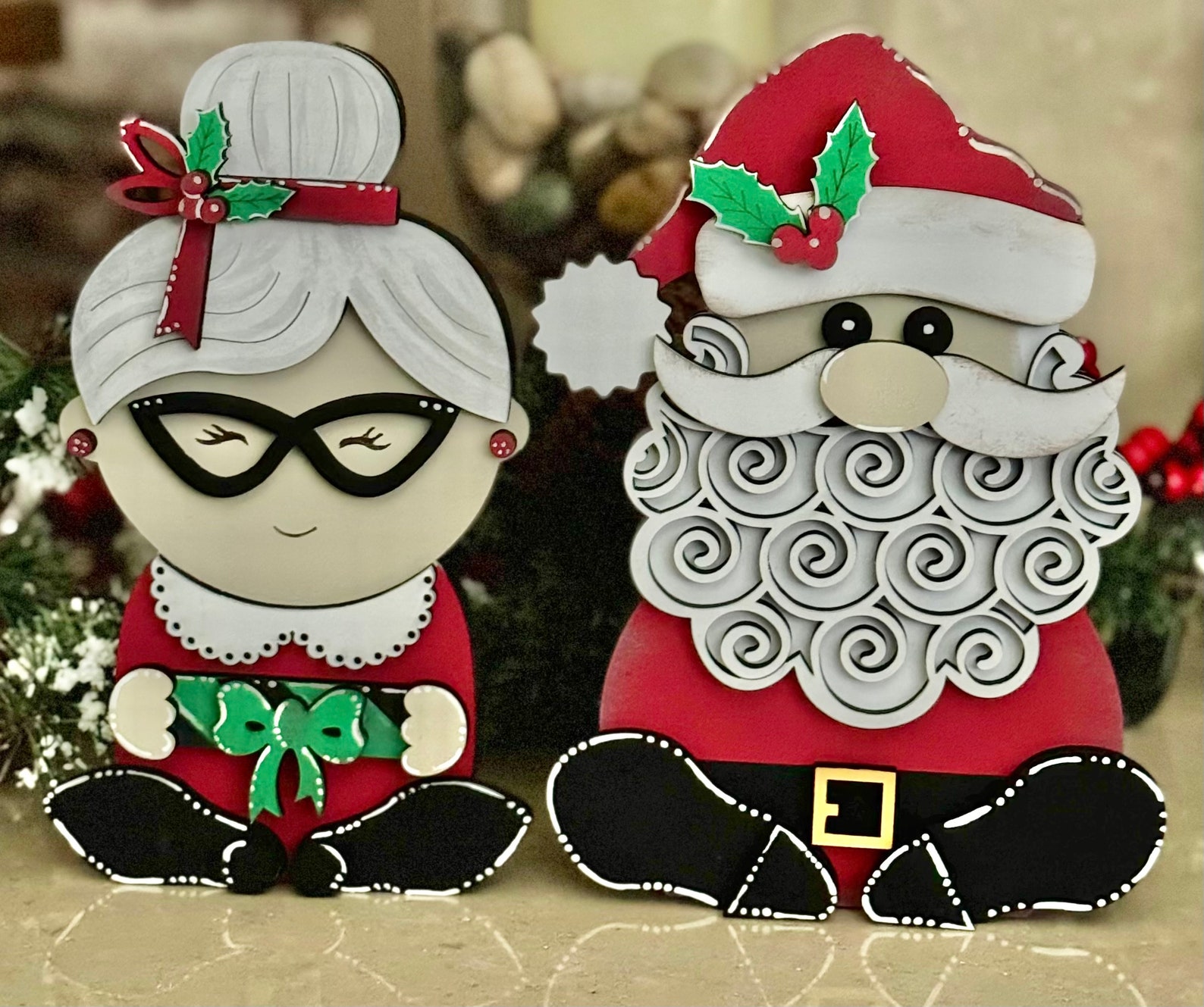 Santa Shelf Sitter, Christmas, Santa Claus, Decoration, Home Decor ...