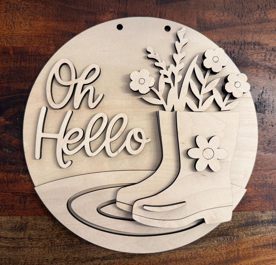 Oh Hello Spring Rain Boots Door Hanger, Spring Decor, Rain Boot Decor ...