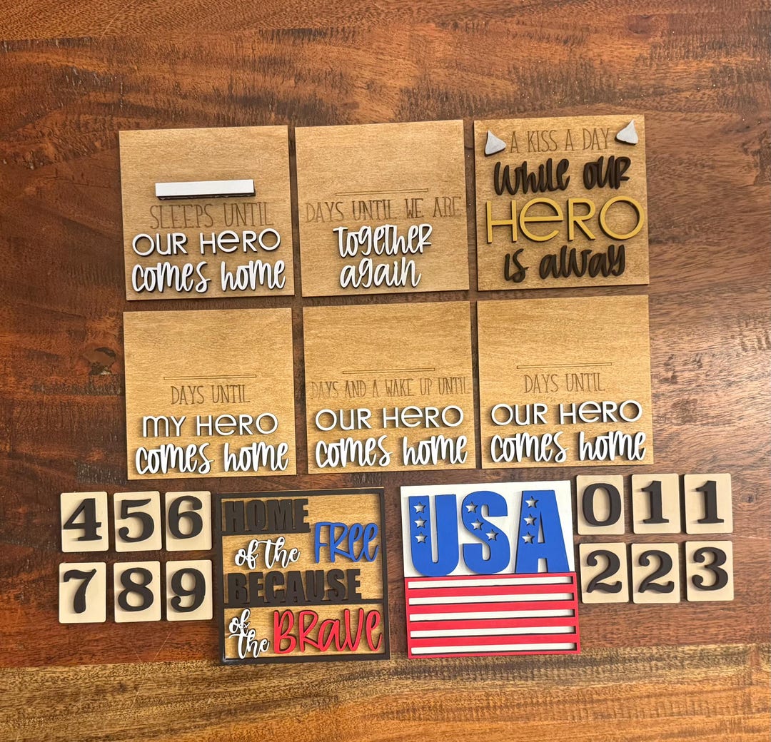 Military Hero Days Countdown USA Interchangeable Squares Mix & Match ...