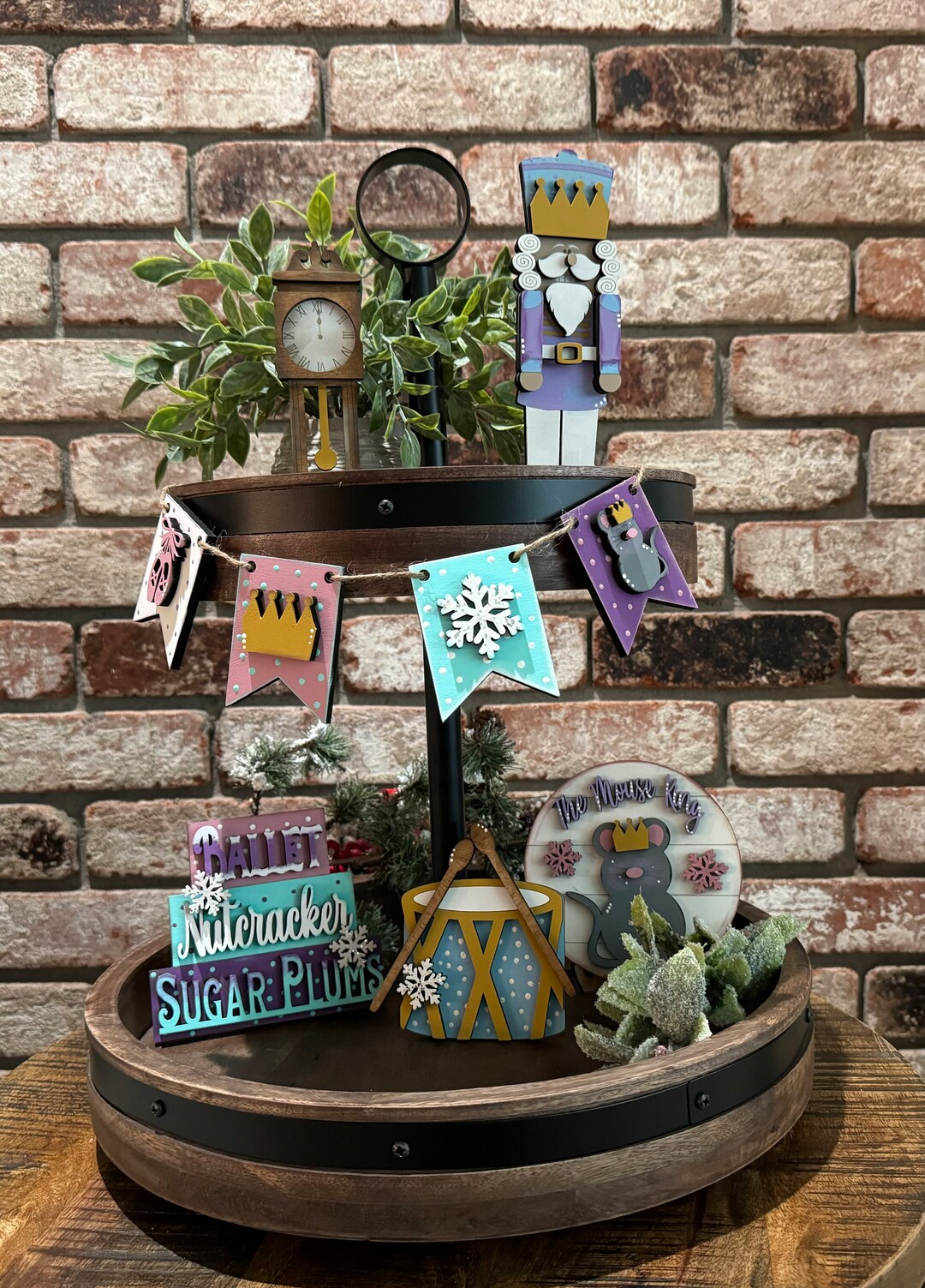 Nutcracker Tiered Tray 6 Piece Set, DIY, Ballet, Mouse, Sugar Plum ...