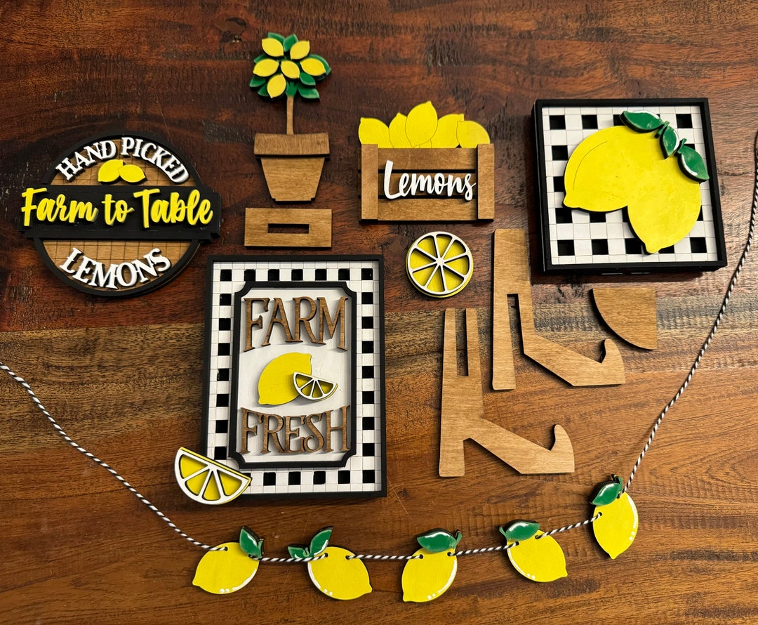 Farm Fresh Lemons Tiered Tray Individual Pieces - Etsy