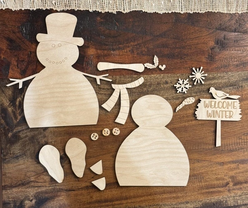 Snowman Welcome Winter Shelf Sitter DIY Decoration, Wood Cutout ...