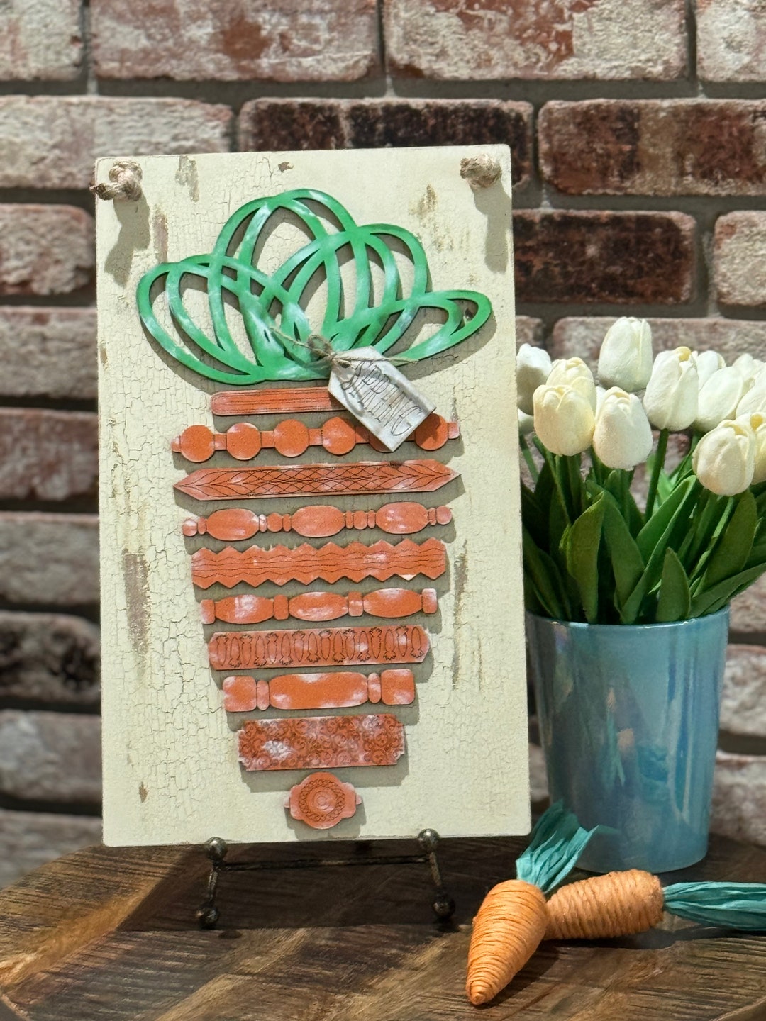 Carrot Spindle Spring Door Hanger - Etsy