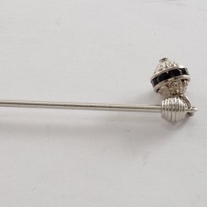 Beautiful Vintage Collar Bar Collar Stay Silver Plated Brass With Black ...
