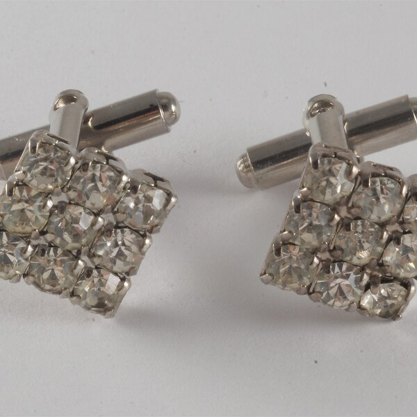 Rhinestone Cufflinks - Etsy