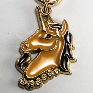 UNICORN Key Chain Yellow & Black Inlay and Gold Plated Brass Keychain ...