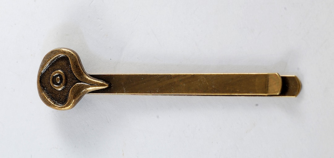 Vintage Bird Faced Eye Tie Clip Men's Art Deco Bronze Plated Brass ...