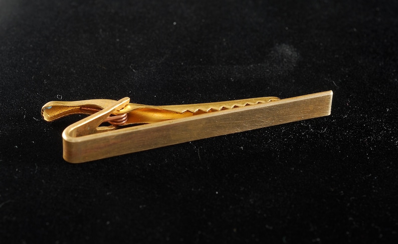 Vintage 1940s Tie Clip Raw Solid Brass Plain Tieclip New Old Stock NOS ...