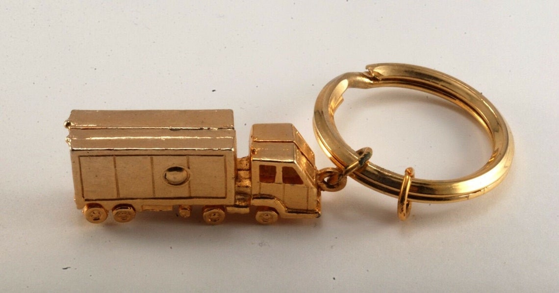 Panel Box Truck Trucker Gold Tone Metal Key Chain Keychain Key - Etsy