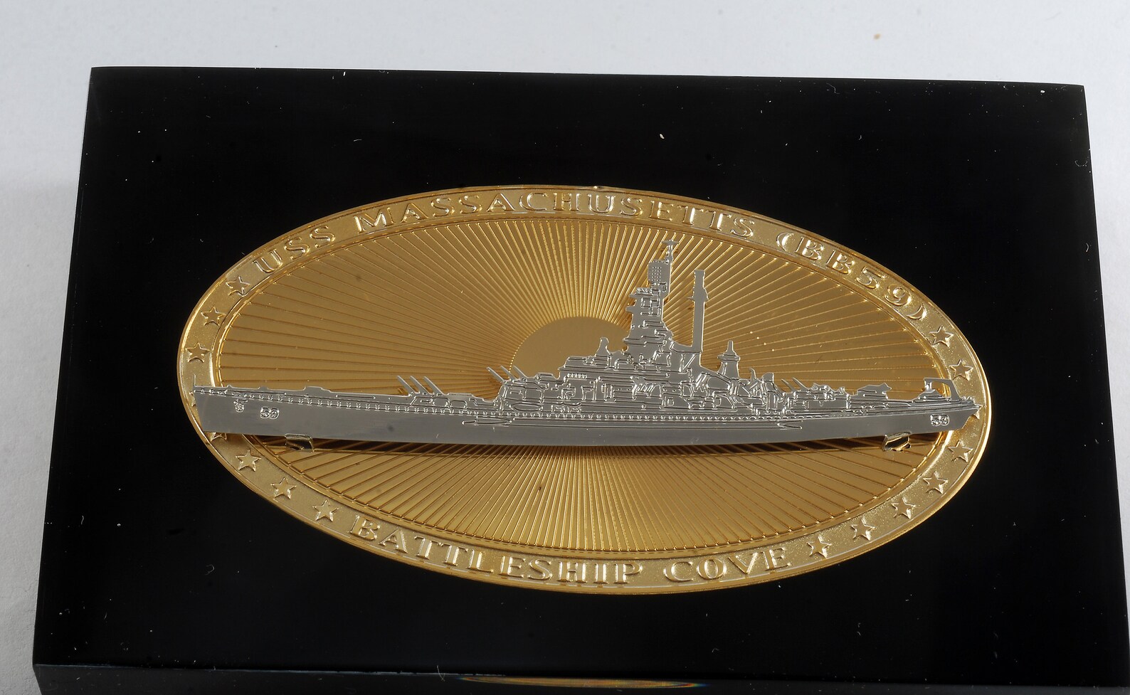 Vintage Paperweight USS Battle Ship Massachusetts (BB59) Battle Ship ...