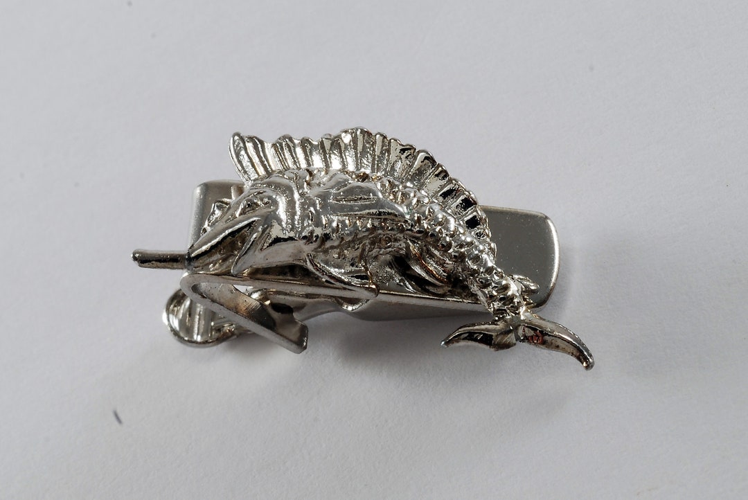 Vintage Swordfish Fishing Tie Clip Silver Plated Brass Tieclip Used - Etsy