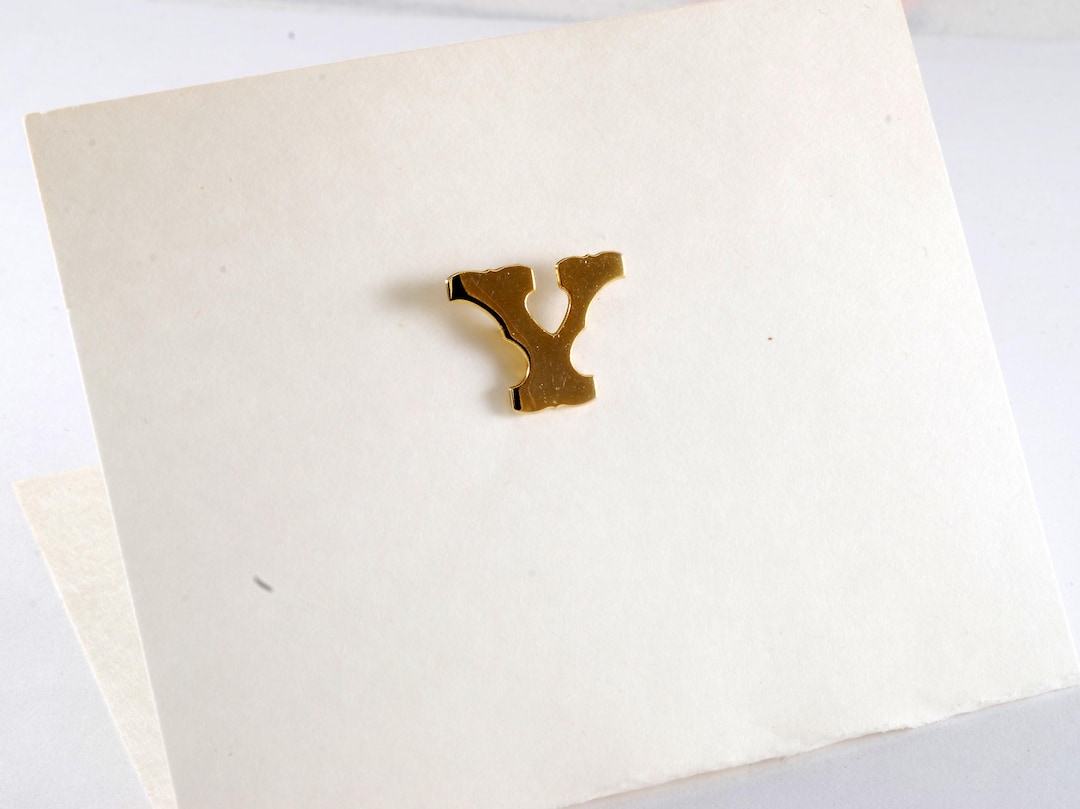 Vintage Letter Y Gold Plated Brass Pin 1950's LAPEL or HAT Pin New Old ...