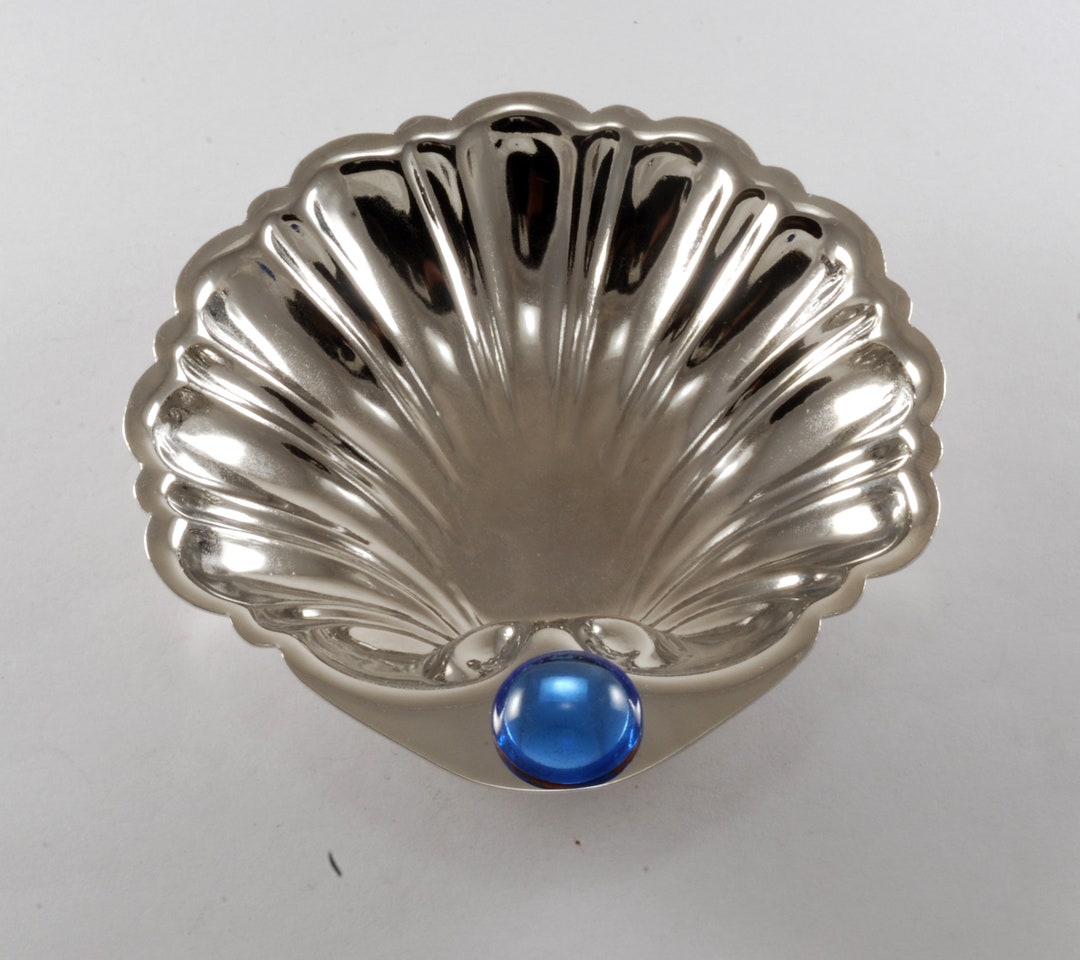 Vintage Clam Shell Design Ring Trinket Jewelry Dish W Blue W. Germany ...