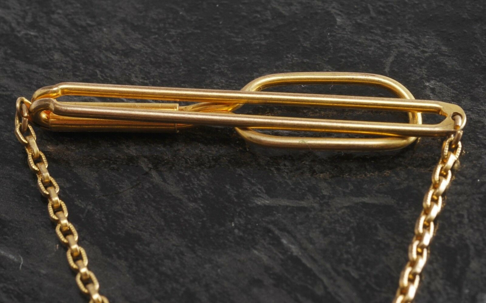 Vintage Swank Tie Clip Initials aww on Chain Gold - Etsy