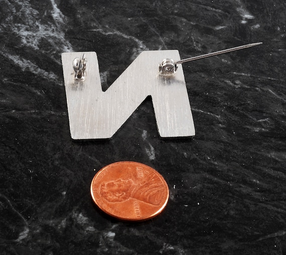 Vintage Letter N Stainless Steel Pin 1970's Industri… - Gem