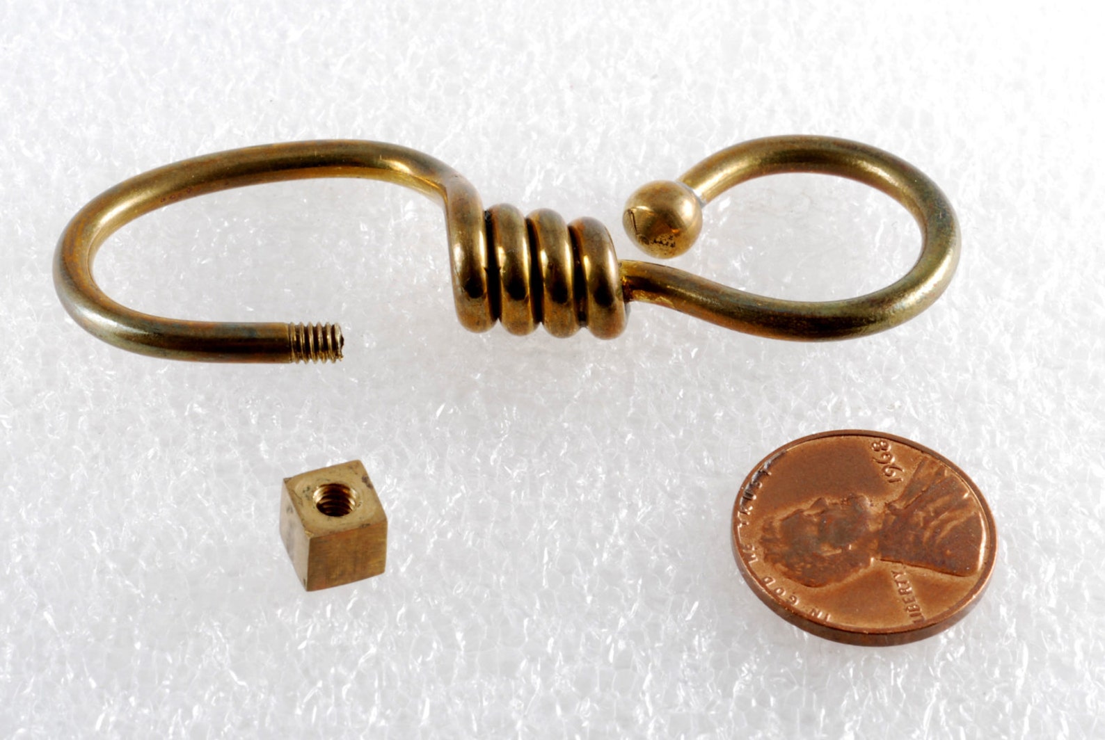 Old Vintage Brass Coat Hanger Wire Key Chain Key FOB Hook New Old Stock ...