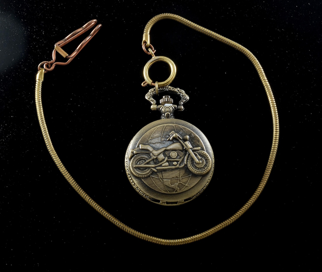 Motorcycle Pocket Watch With Chain New Old Stock Runs Nice - Etsy