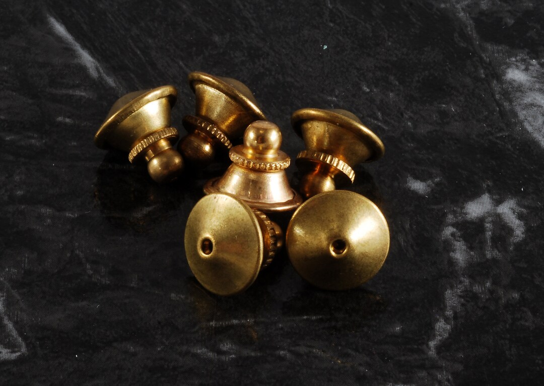 Lot of 6 Vintage Solid Brass Clutch Pin Backs New Old Stock USA 1960'S ...