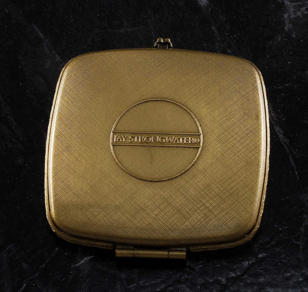 Vintage Double Mirror Square Compact Dull Gold Plated Brass New Old ...