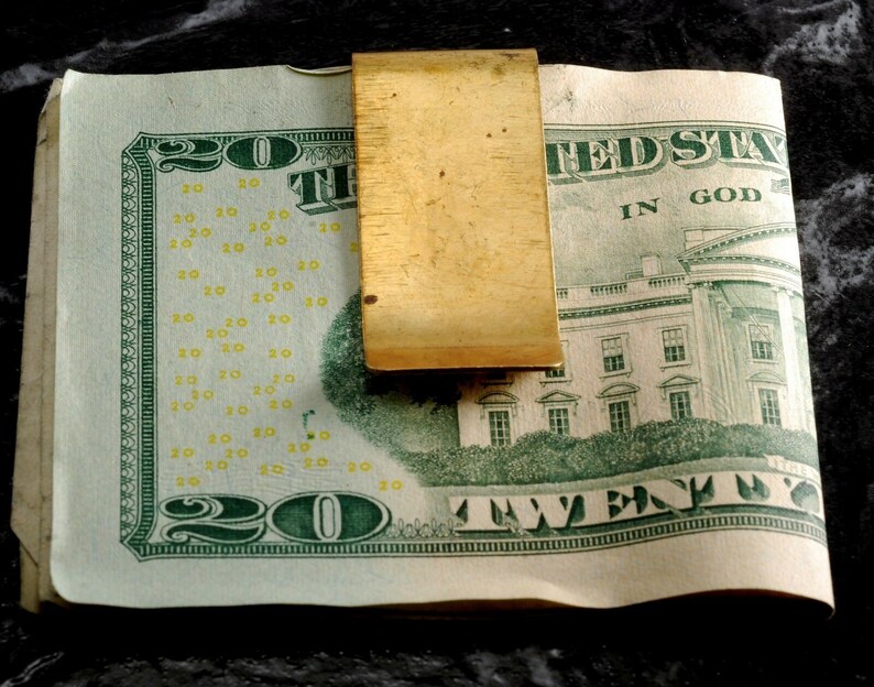 Vintage Collectible Antique Solid Brass Money Clip Etched Design NOS - Etsy