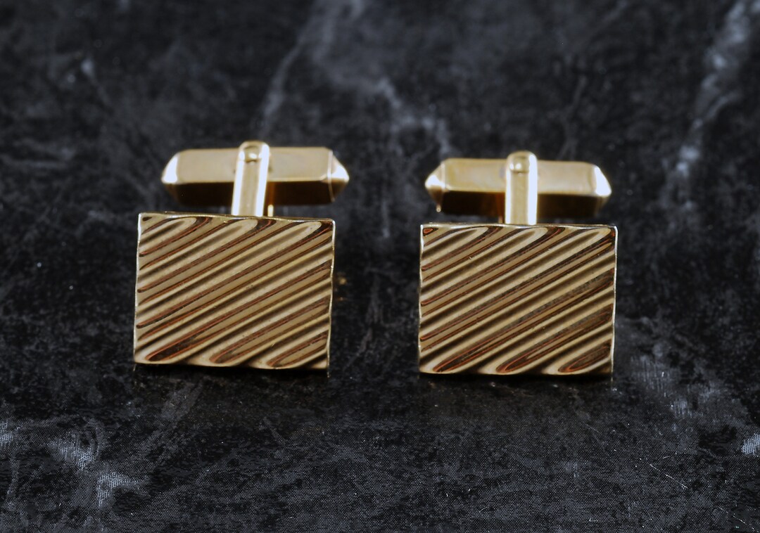 Vintage Swank Diagonal Design Cuff Links Men's Cufflinks Jewelry Signed ...