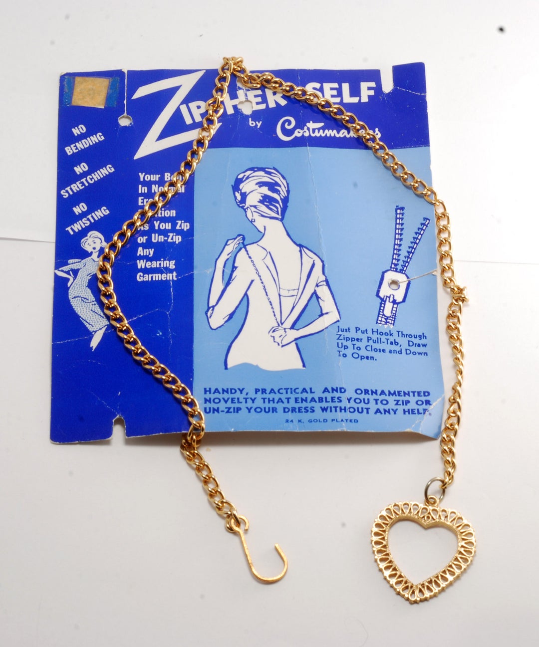 Rare Vintage Zip Her-self by Costumakers Zipper Chain No Bending ...