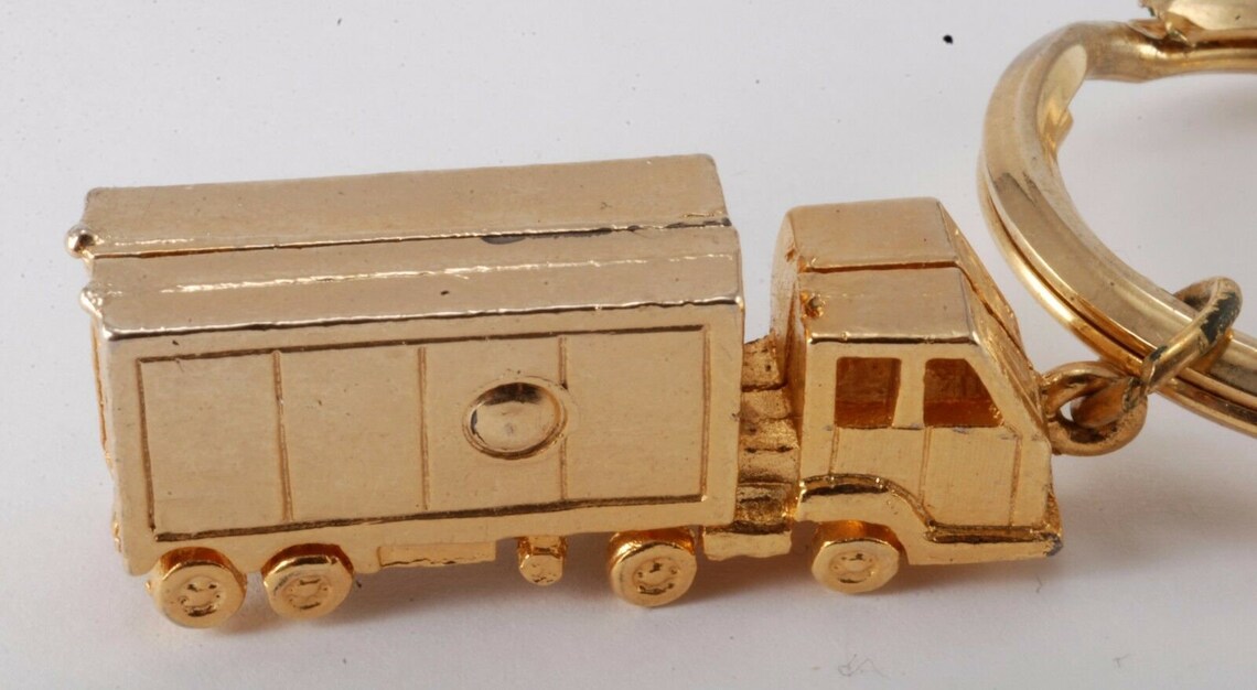 Panel Box Truck Trucker Gold Tone Metal Key Chain Keychain Key - Etsy