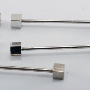 5 Vintage Silver Plated Solid Brass Square End Collar Bar Lot of 5 New ...