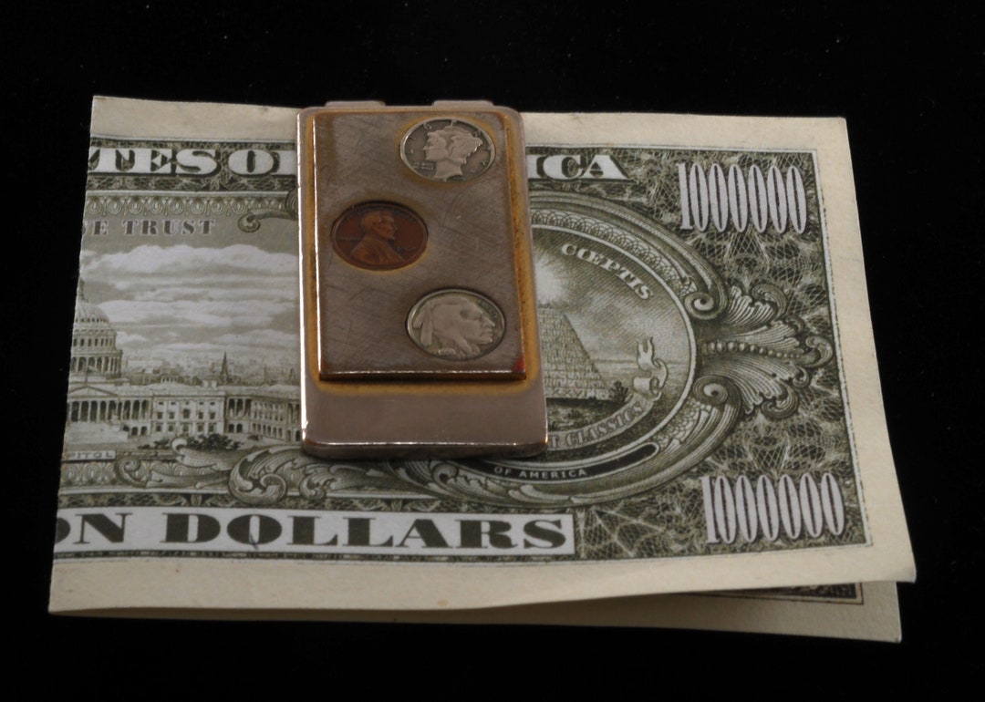 Vintage Anson Money Clip W Canadian Dime US Penny & Indian Head Nickel ...