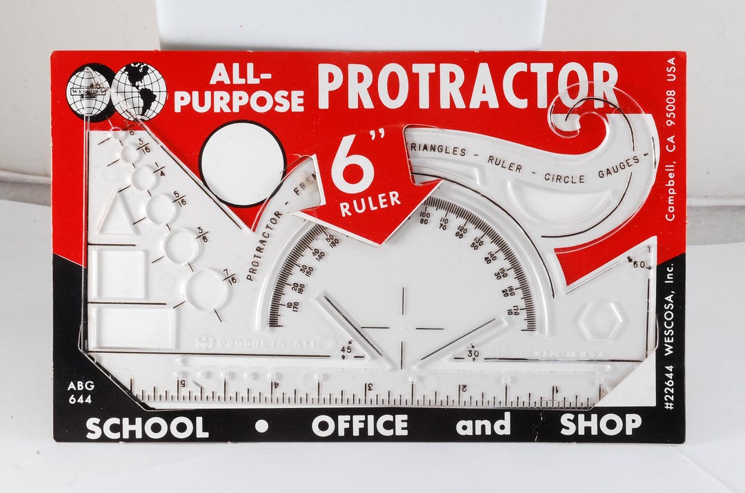 Clear Plastic Protractors With French Curves Triangles Ruler & Circle ...