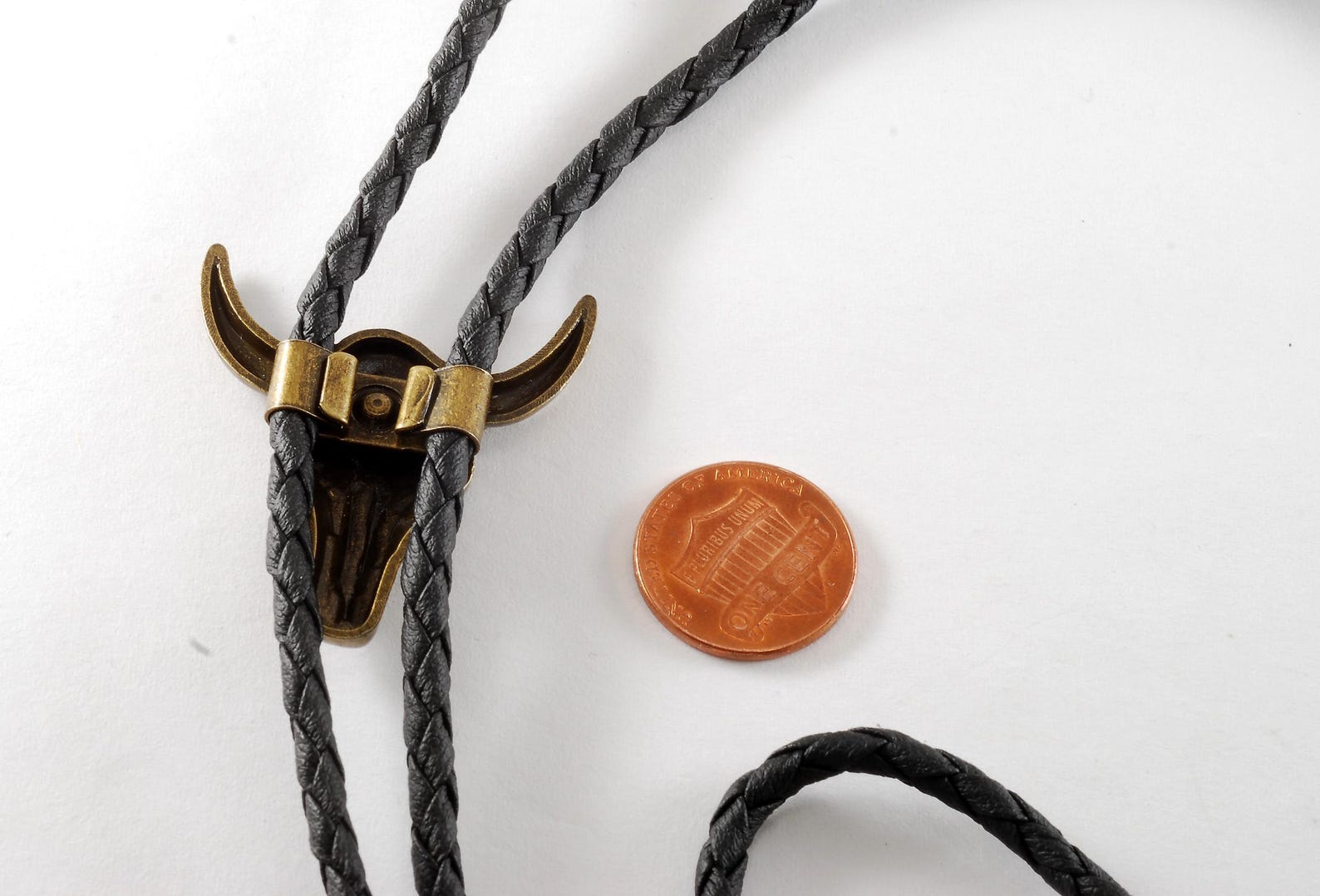 Vintage Western Bull Head Bolo Tie Bronze Tone Retro Cowboy Neck Tie ...