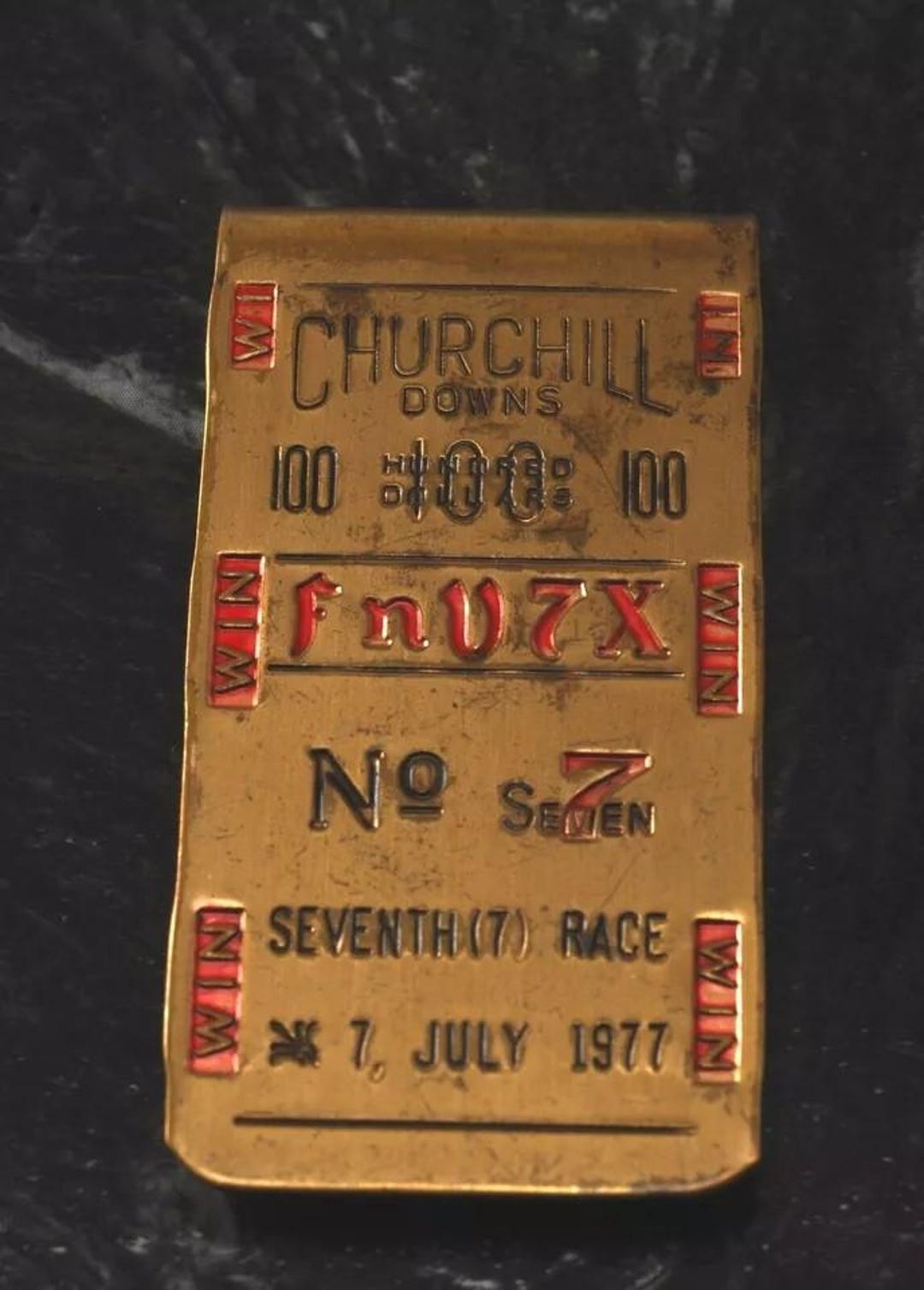Churchill Downs Race Money Clip 100 "fnv7x" No7 Seventh (7) Race July 7 ...