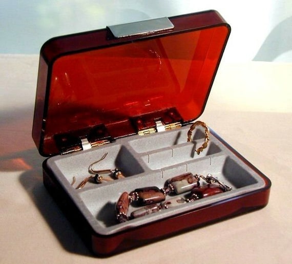 Vintage 70s Plastic 4 Compartment Jewelry Box Hong Kong New | Etsy