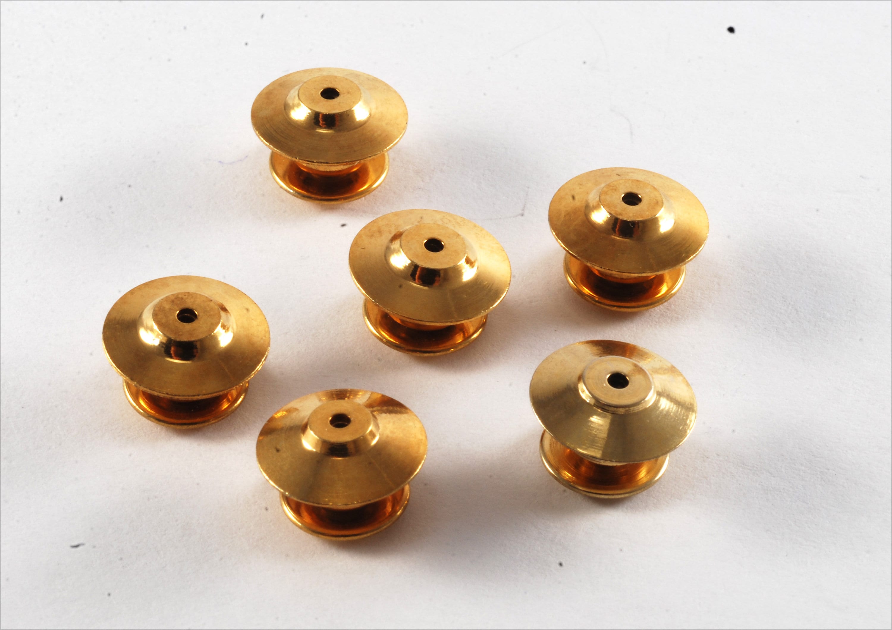 Lot of 6 Gold Plated Brass Flat Back Clutch Pin Back New Old - Etsy UK