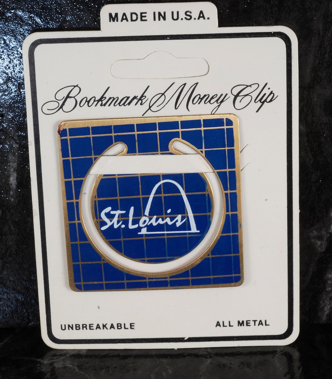 Vintage St. Louis Blue Bookmark Money Clip for Pocket or Purse Made in ...