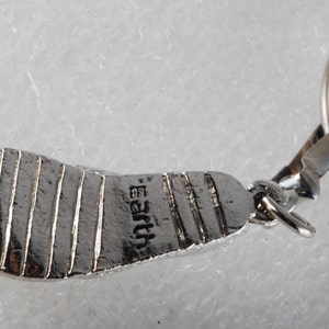 Vintage Signed "earth" Brand Silver Plated Metal Shoe Key Ring Chain ...