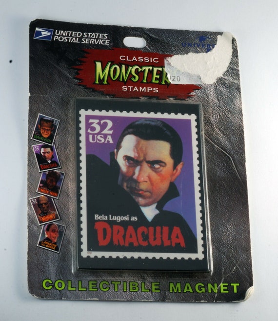 USPS Classic Monsters Stamps dracula Magnet Made - Etsy