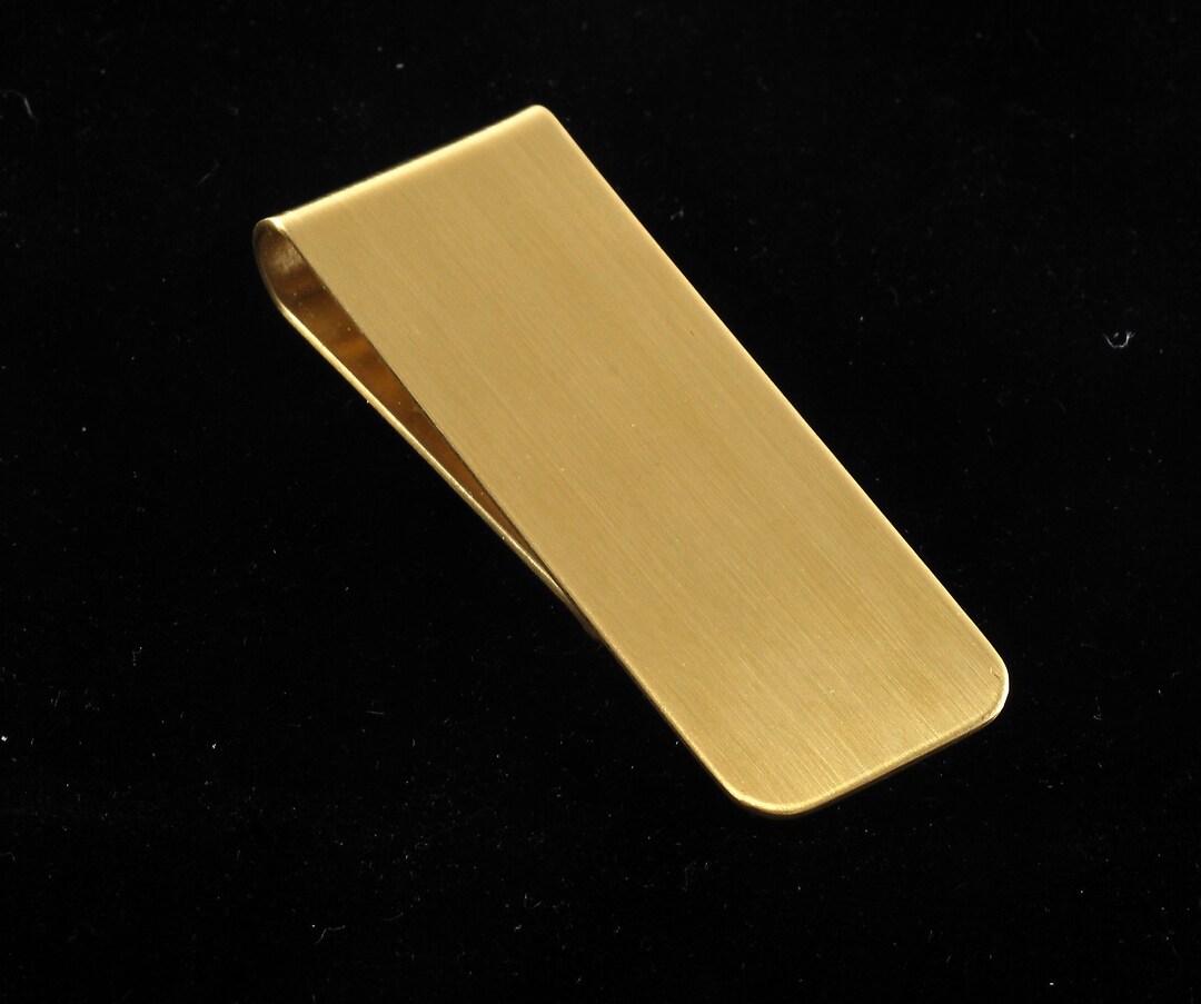 Vintage Money Clip Thin Solid Brass Plain Long Money Clip New Old Stock ...