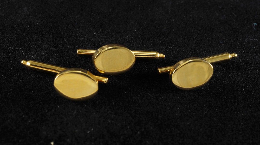 Vintage Collar Studs Shirt Collar Holders Gold Plated Brass Used 1970's ...