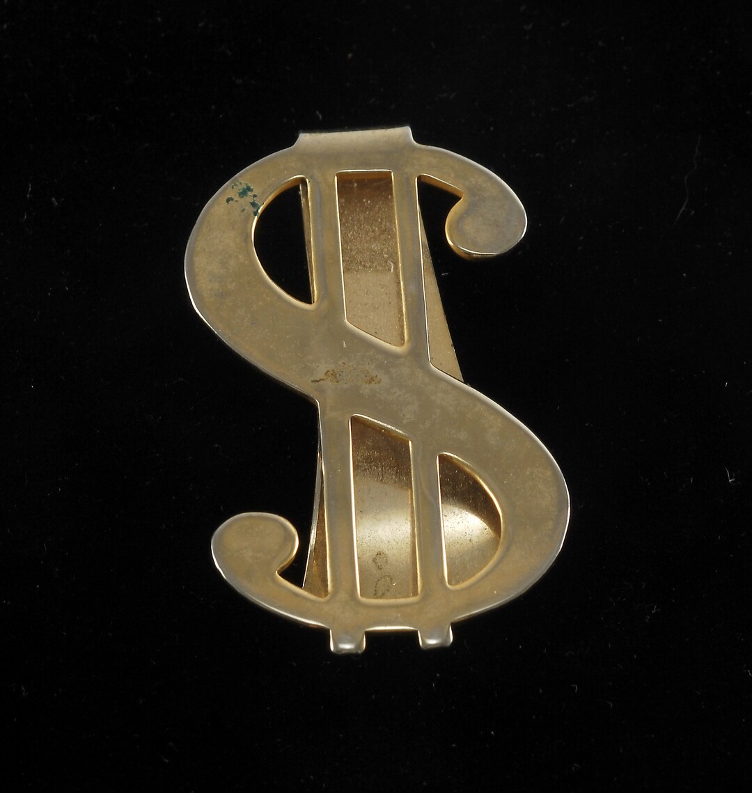 Vintage Money Clip Dollar Sign Gold Plated Brass Moneyclip Used - Etsy