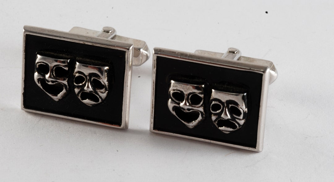 SWANK Vintage Comedy Tragedy Masks Cufflinks Men's or Ladies Cuff Link ...