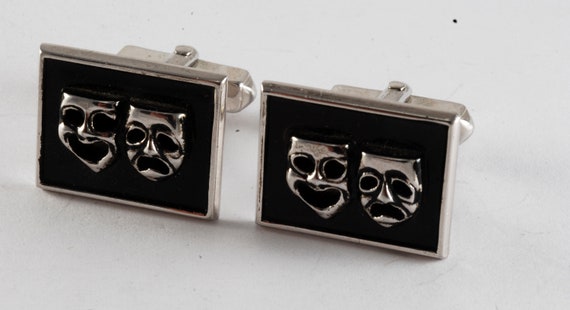 SWANK Vintage Comedy Tragedy Masks Cufflinks Men's or - Etsy