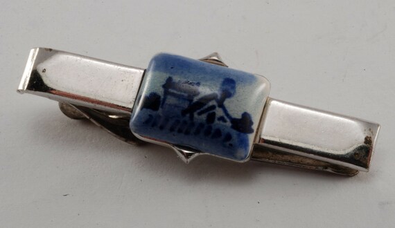 Vintage SWANK Tie Clip Farm Scene Plastic Painted Tieclip | Etsy