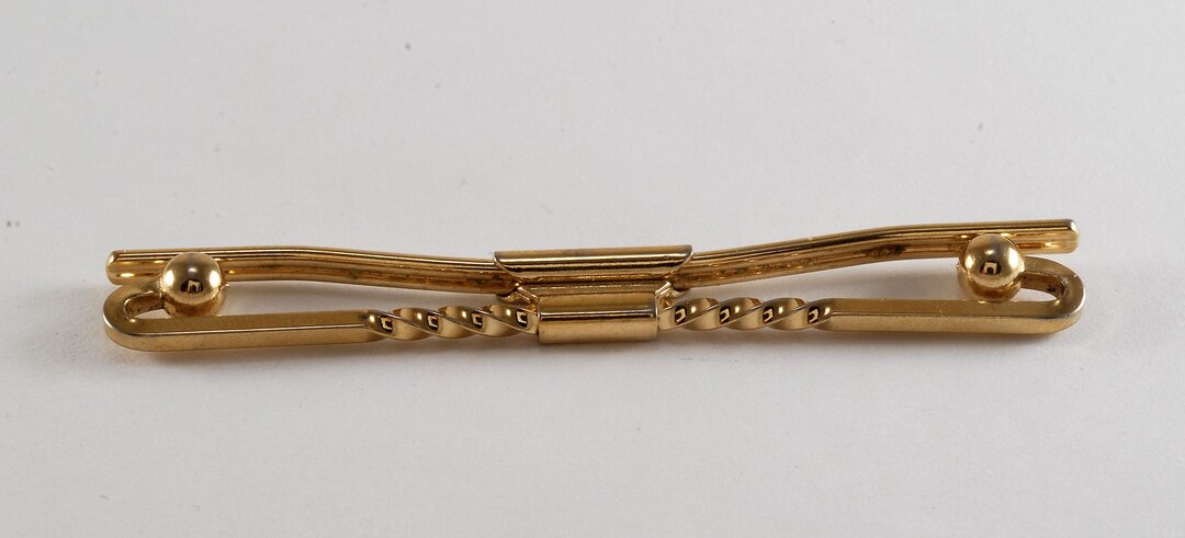 Vintage Fancy Collar Bar Collar Stay Gold Plated Brass Nice Vintage ...