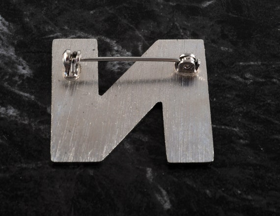 Vintage Letter N Stainless Steel Pin 1970's Industri… - Gem