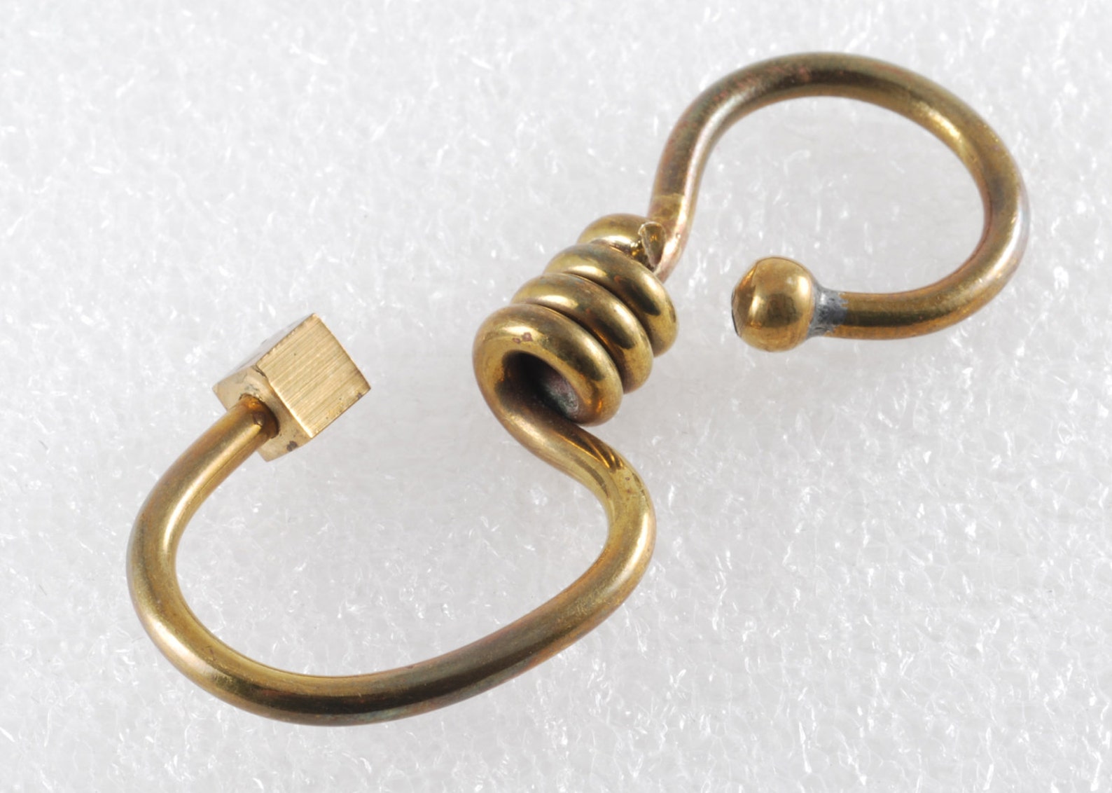 Old Vintage Brass Coat Hanger Wire Key Chain Key FOB Hook New Old Stock ...